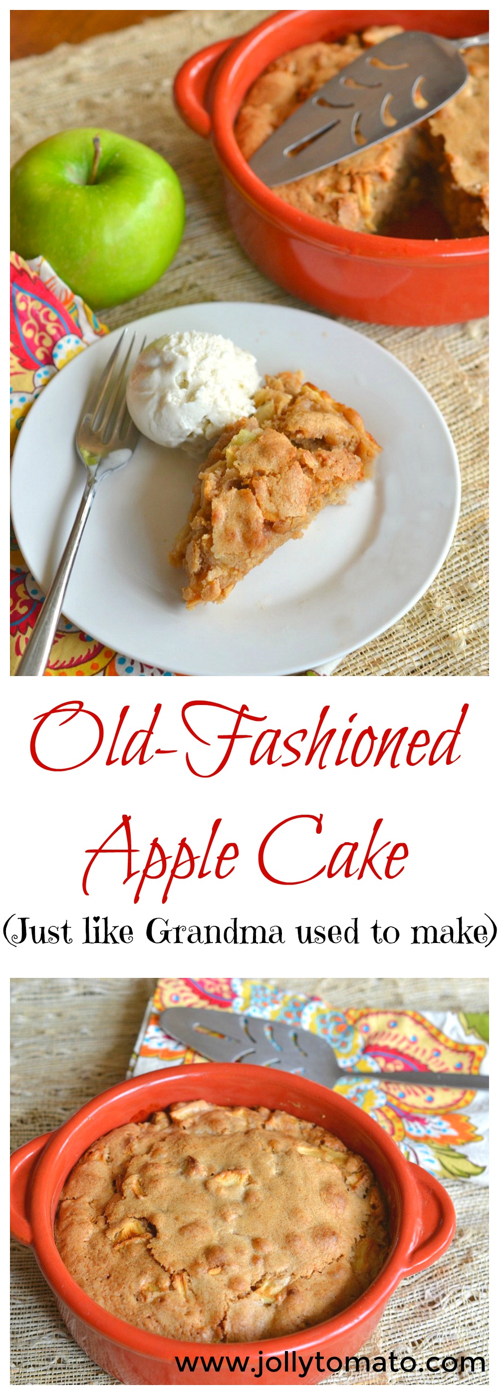 Old-Fashioned Apple Cake - Jolly Tomato