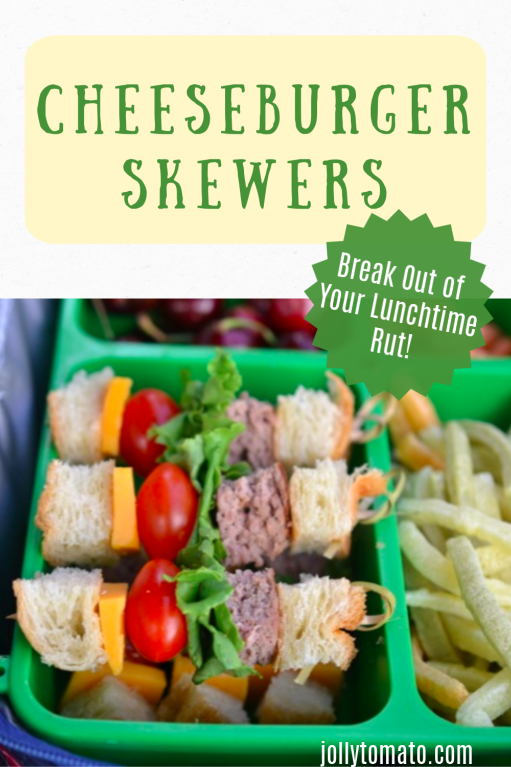 Cheeseburger Skewers for School Lunch - Jolly Tomato