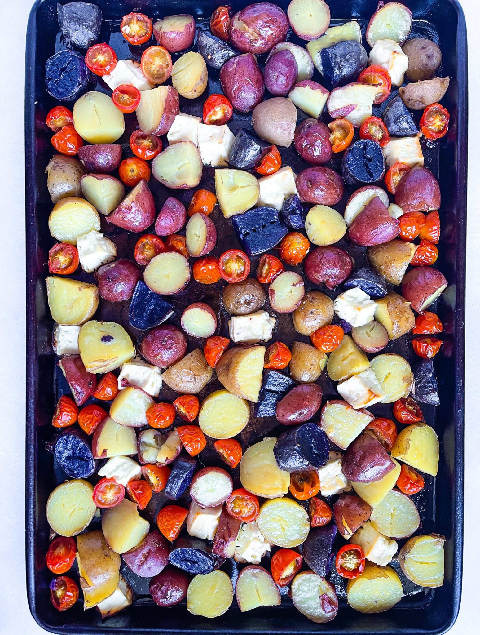 Roasted Red White and Blue Potato Salad - Jolly Tomato